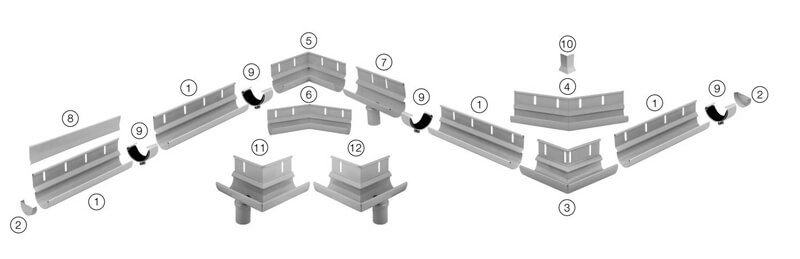 Aluminum gutters for terrace or balcony edge BARIN-SR