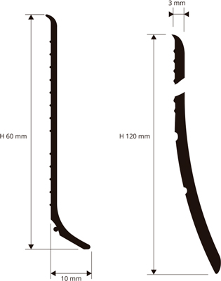 Rodapie PVC flexible, zoclo, zócalo o rodapié plástico flex