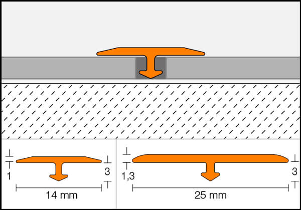 Perfil de transición para vinilo fabricado en aluminio VINPRO-T Altura ...